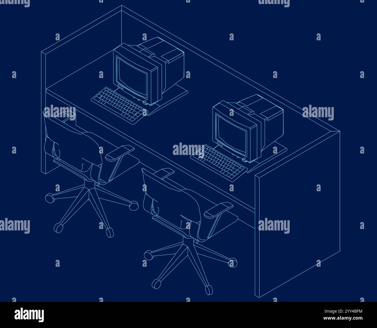 Office desk or table with office chair and computer. Business interior ...