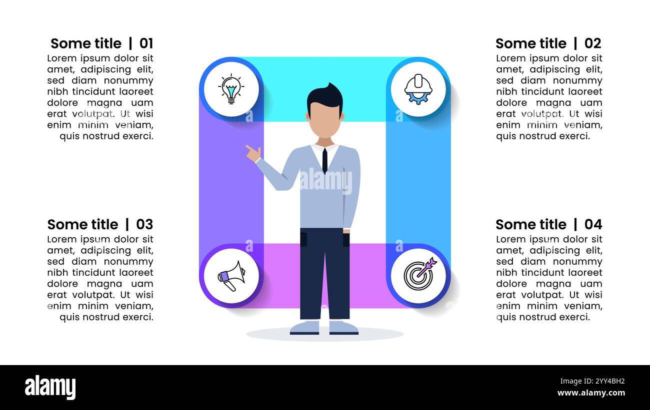 Infographic template with icons and 4 options or steps. Person. Can be ...