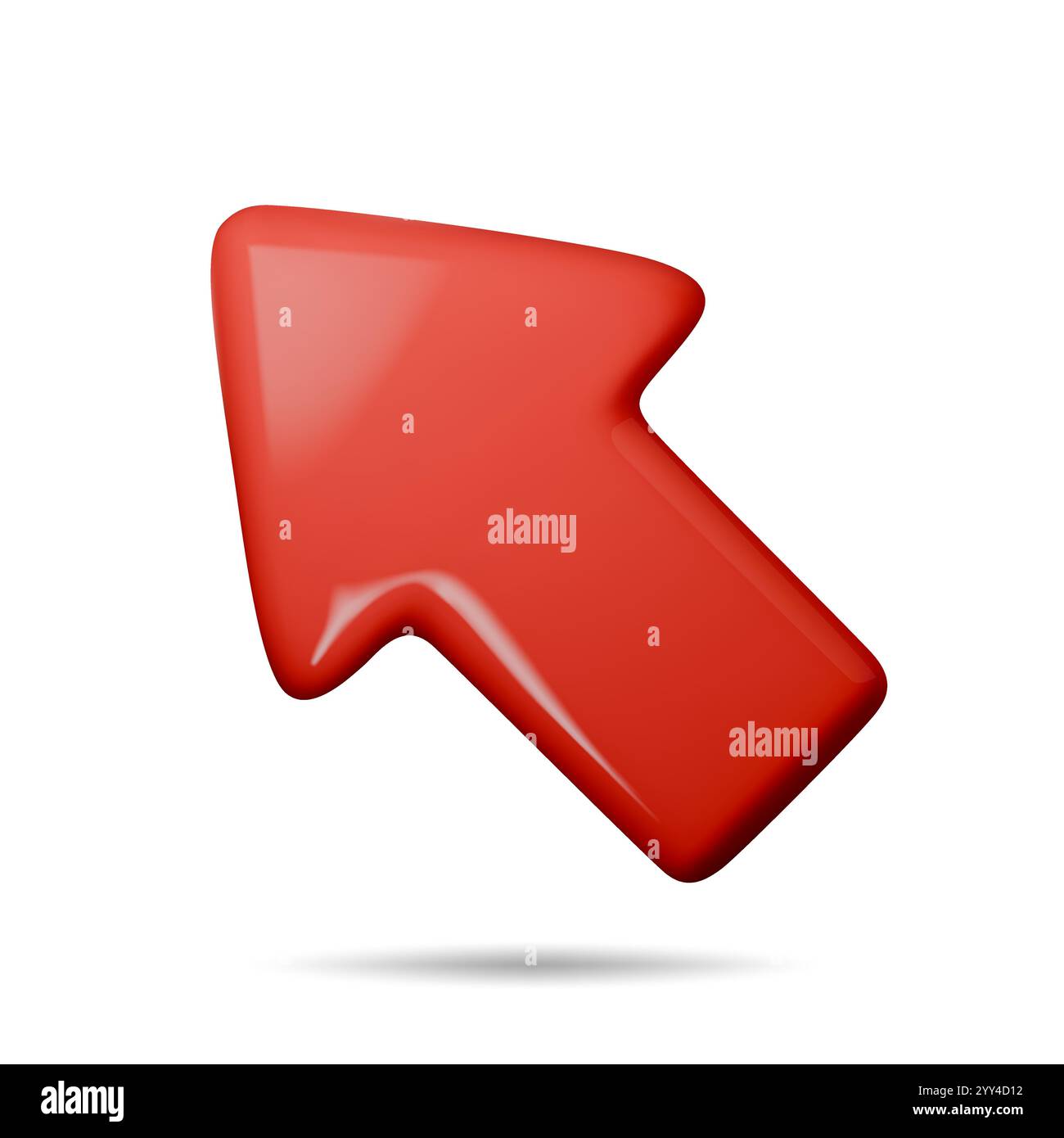 3d Arrow pointing up and sideways red color. Realistic 3d render In ...