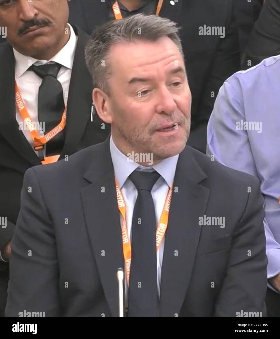 Screen grab of Mark Wild, Chief Executive Officer, HS2 Ltd, appearing ...