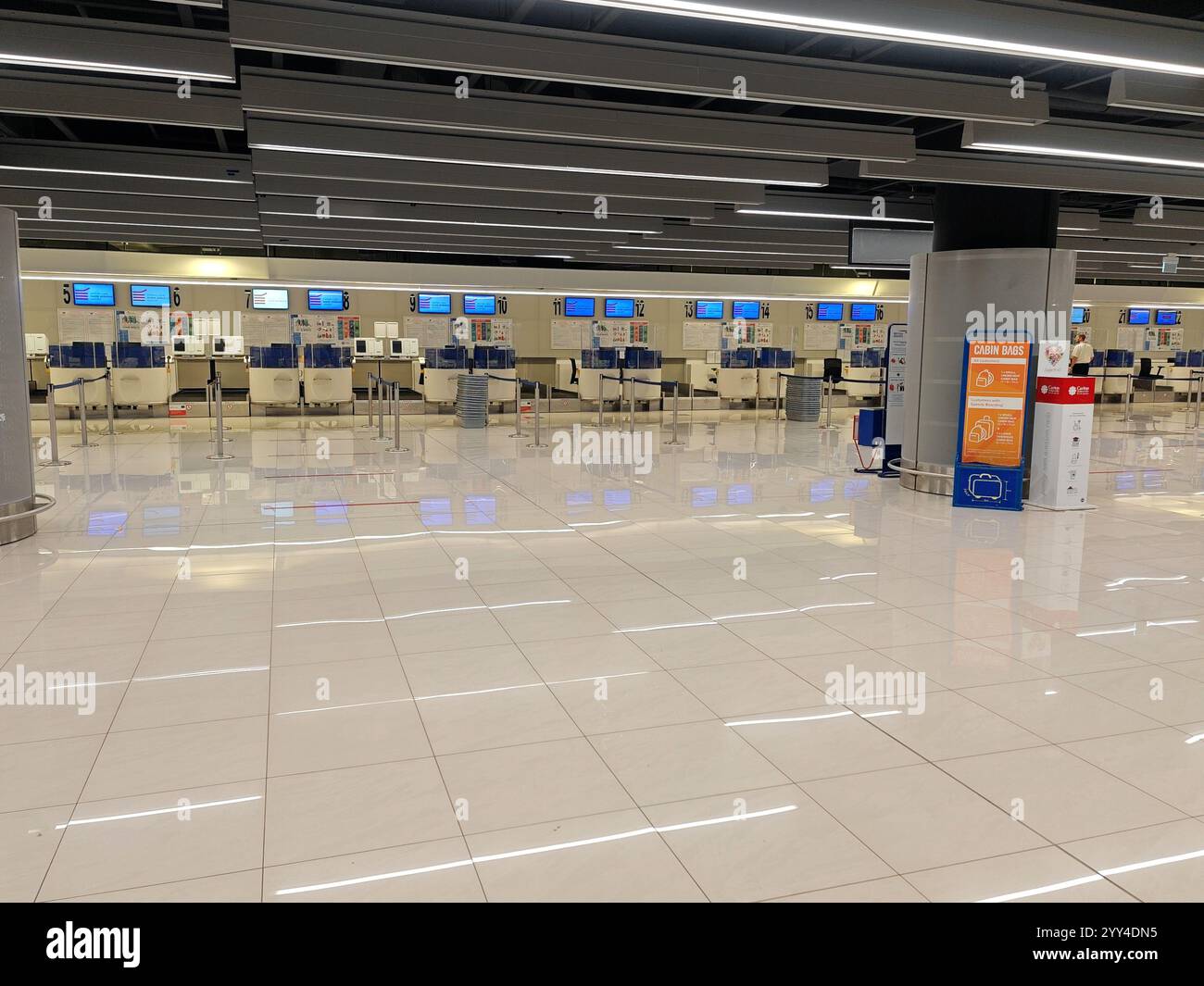 Dubrovnik, Croatia - 11. 10. 2024: Empty check in counters at the ...