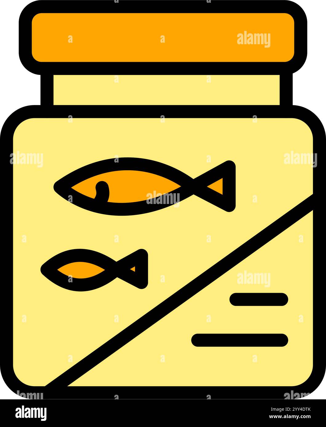 Fish feed color icon, give food to the fishes. Simple symbol on white ...
