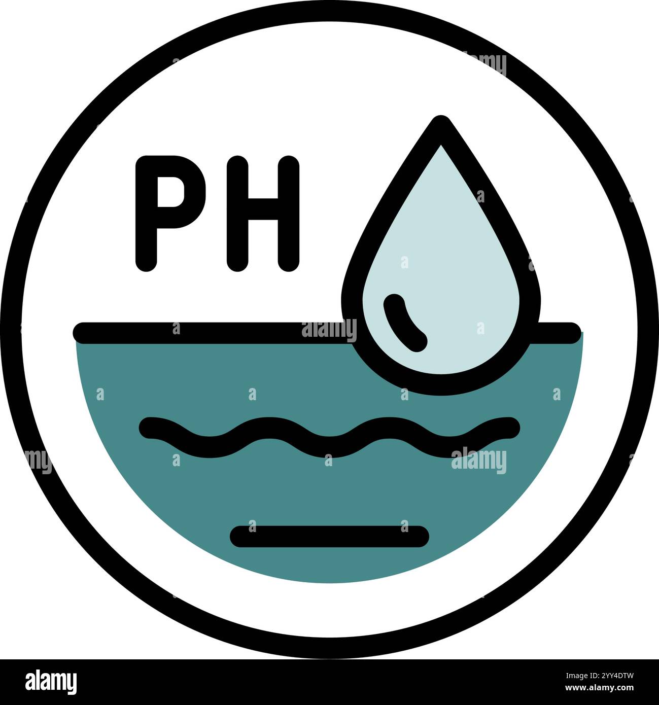 Water Quality and Water Treatment Vector Color Icon. PH Balance and ...