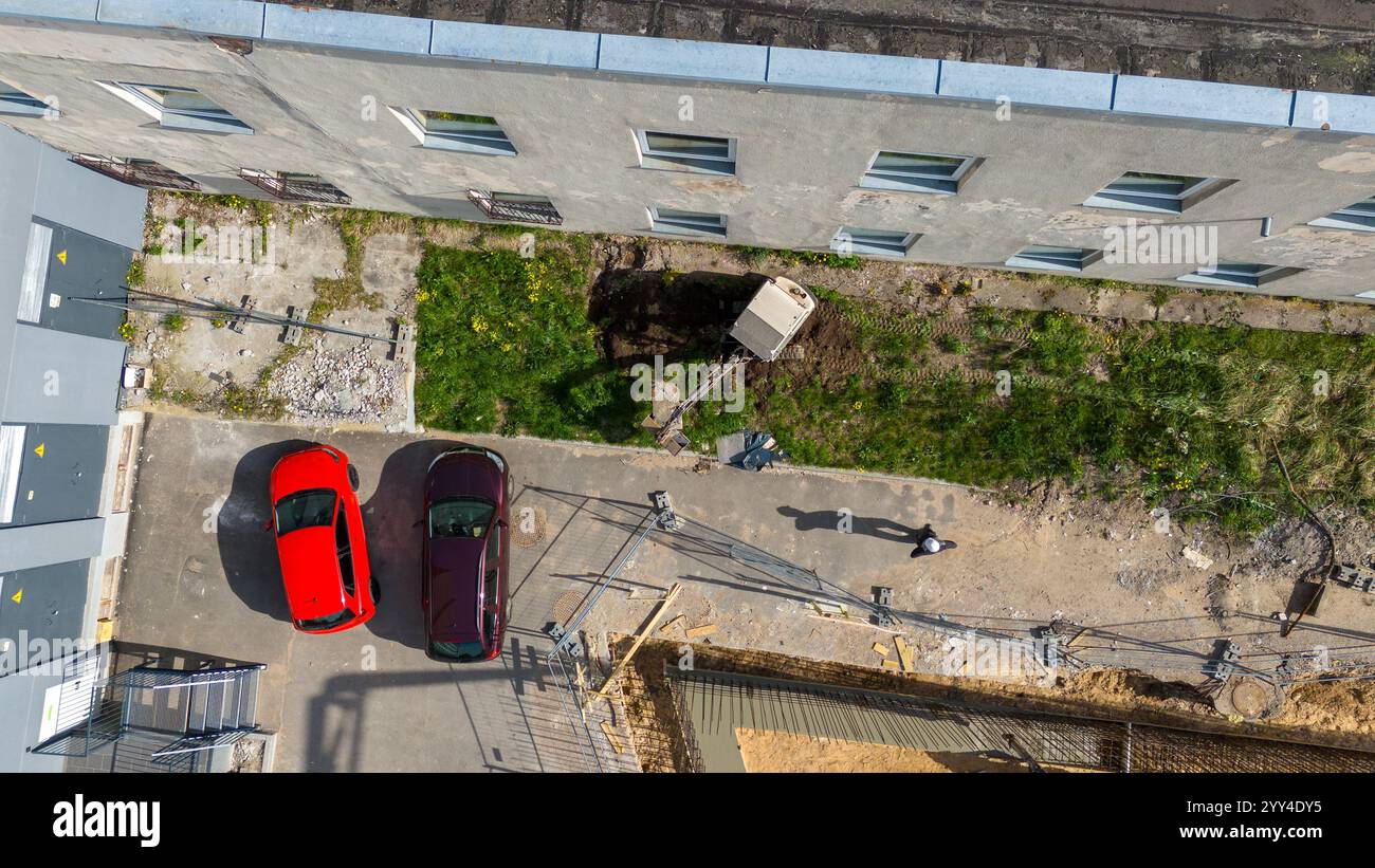 Overhead view excavation construction area hi-res stock photography and ...