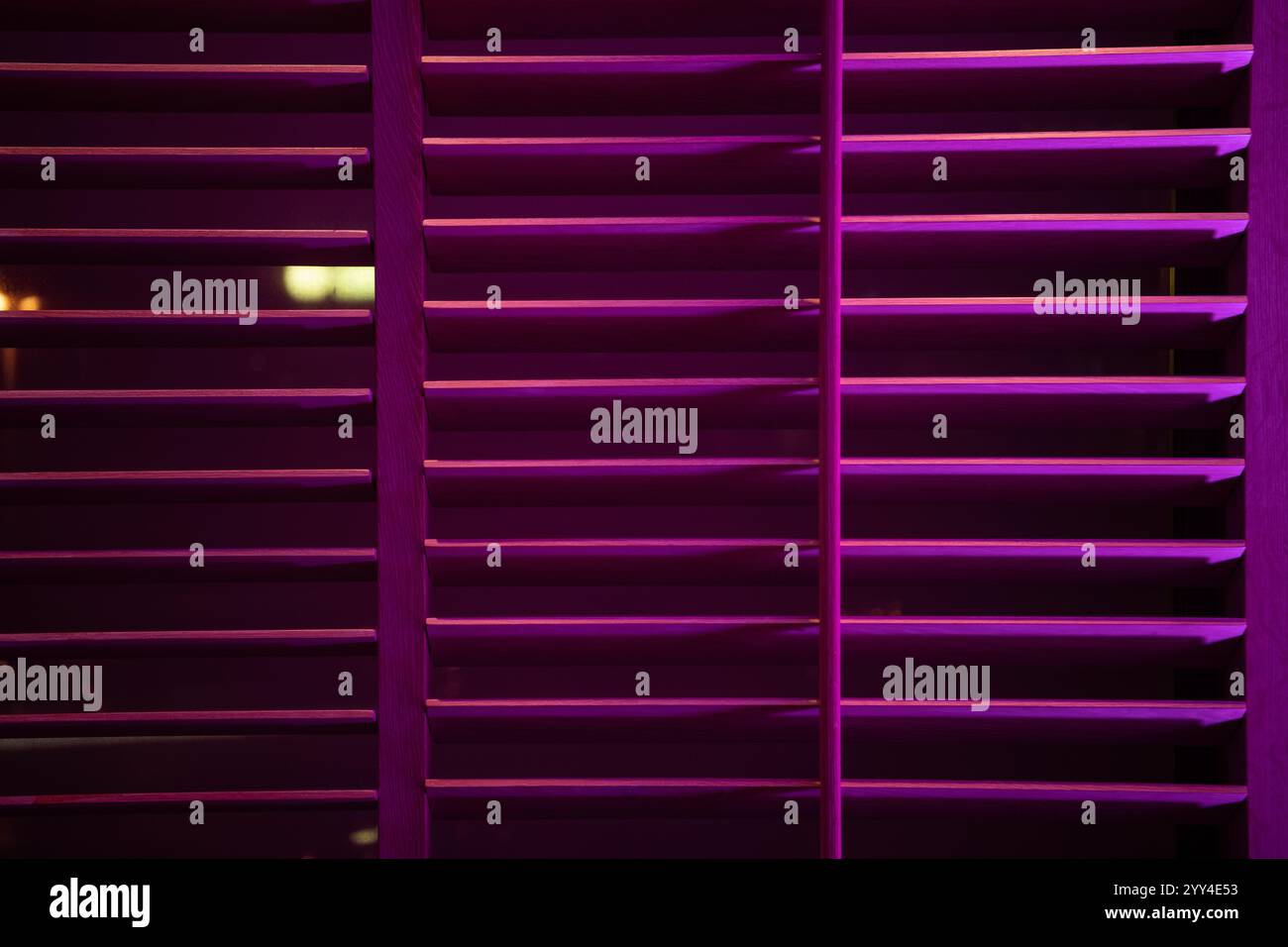 Wooden Window Shutters under violet neon light. Close up Stock Photo ...