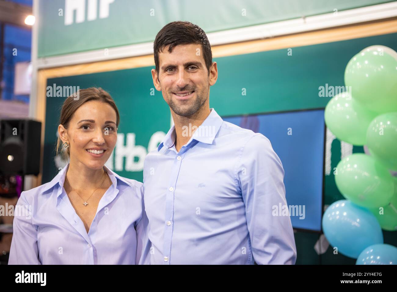 Portrait of Novak Djokovic, a tennis player from Serbia and his wife ...
