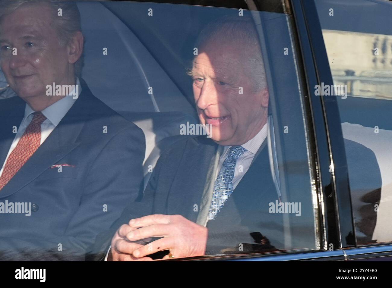 King Charles III and his private secretary Sir Clive Alderton arriving ...