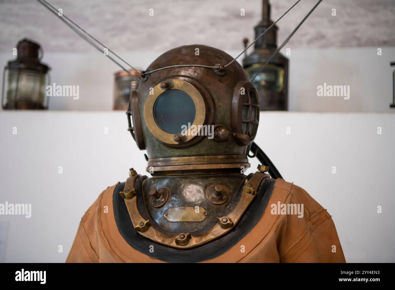 Old diving suit and helmet Stock Photo - Alamy