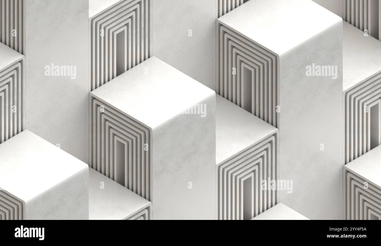 Illustration of a minimalist 3D geometric pattern featuring a box ...