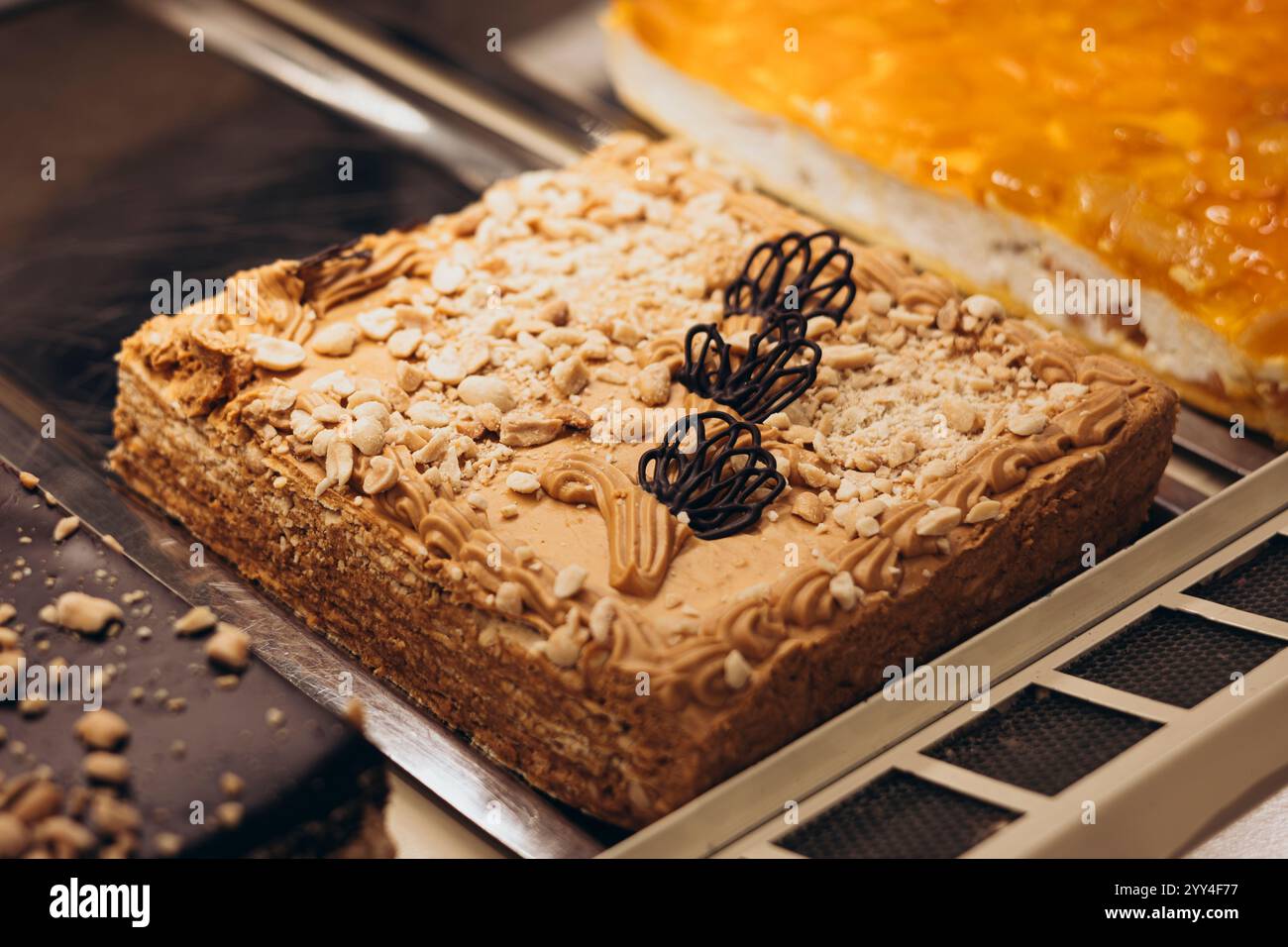 A tantalizing selection of pastries showcased in a shop window ...