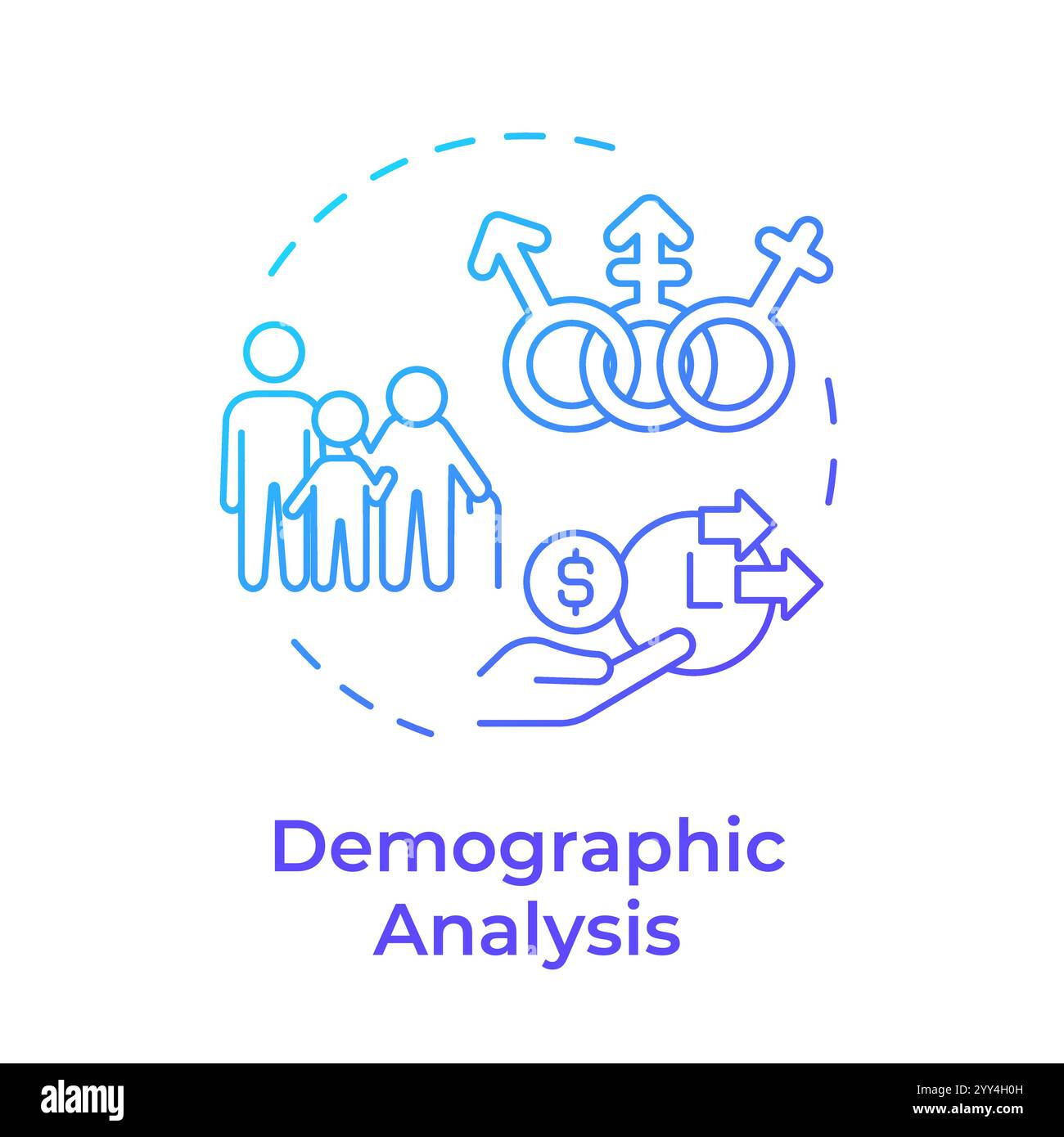 Demographic analysis blue gradient concept icon Stock Vector Image & Art - Alamy