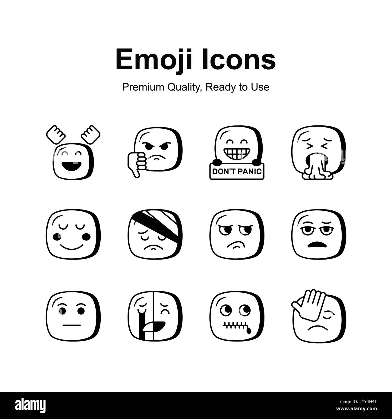 Emoji emojis Black and White Stock Photos & Images - Alamy