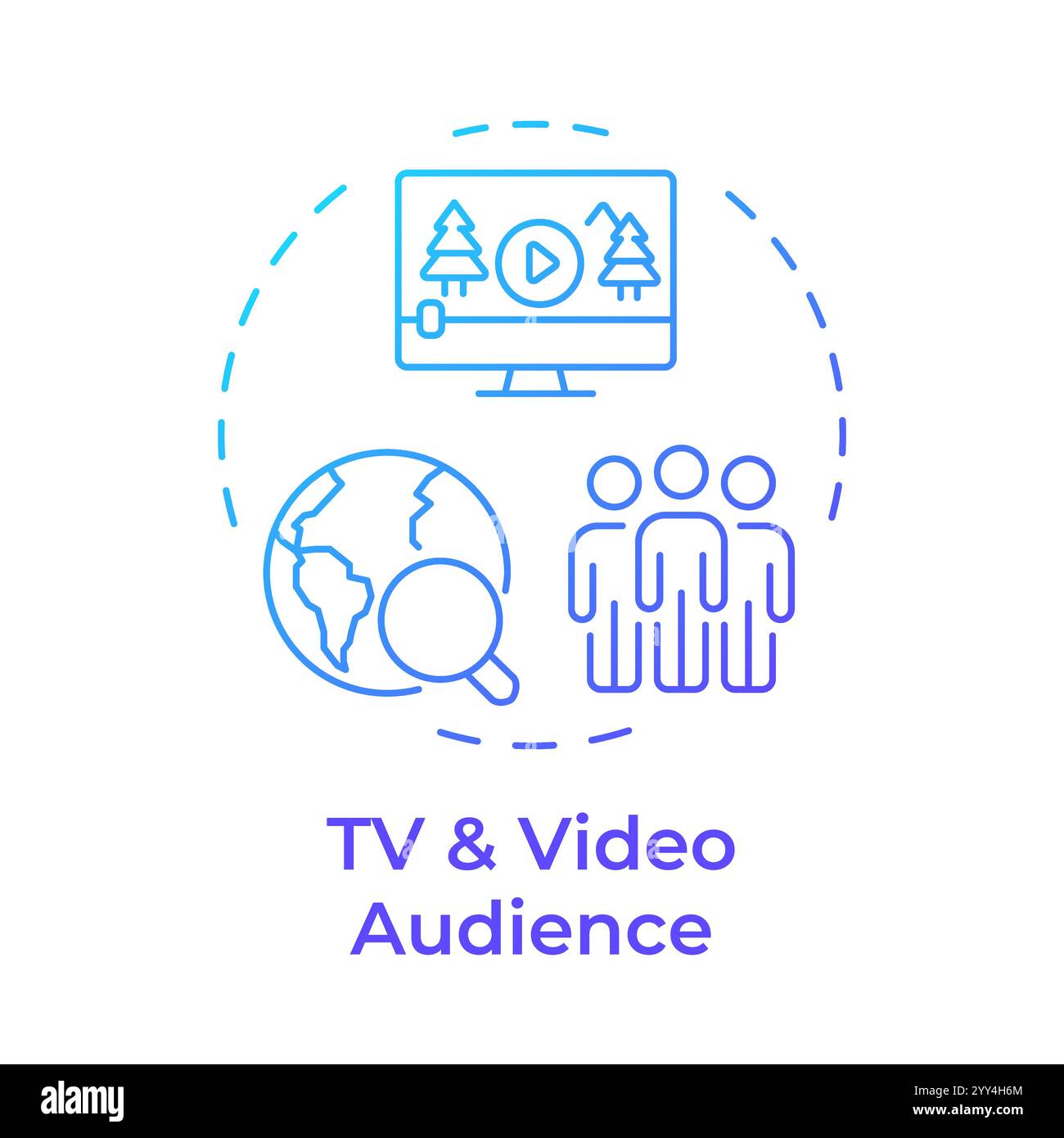 TV and video audience blue gradient concept icon Stock Vector Image & Art - Alamy