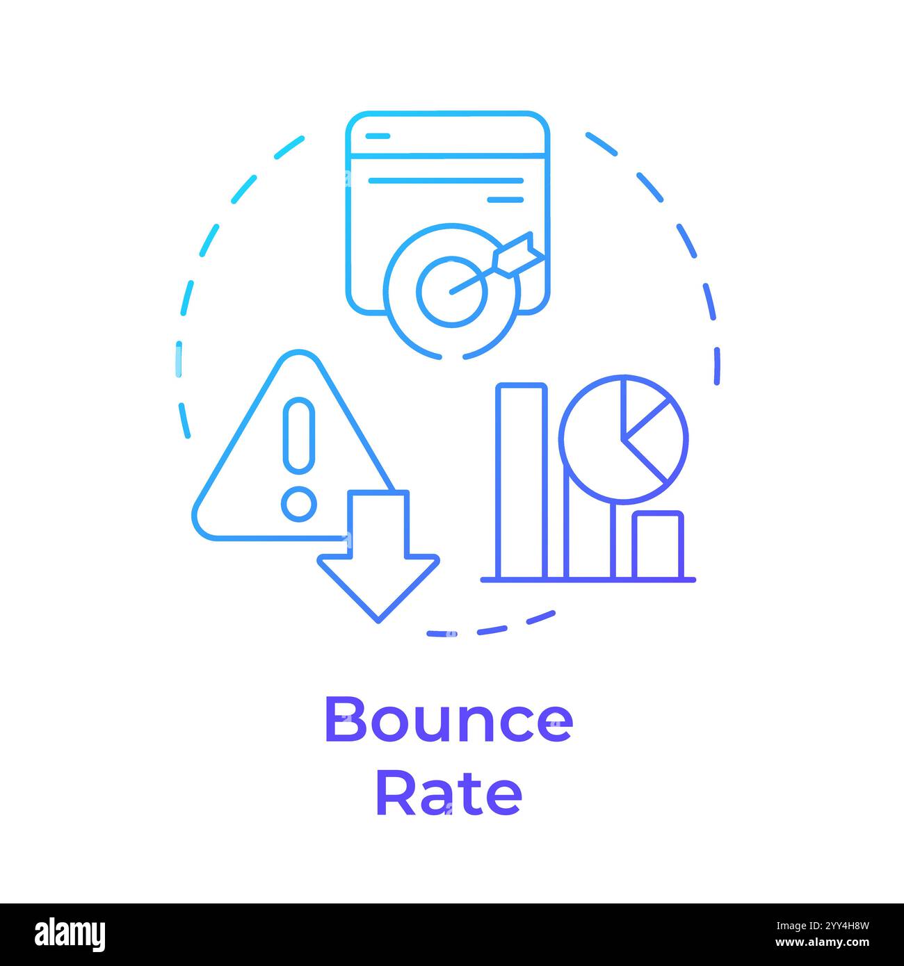 Bounce rate blue gradient concept icon Stock Vector Image & Art - Alamy