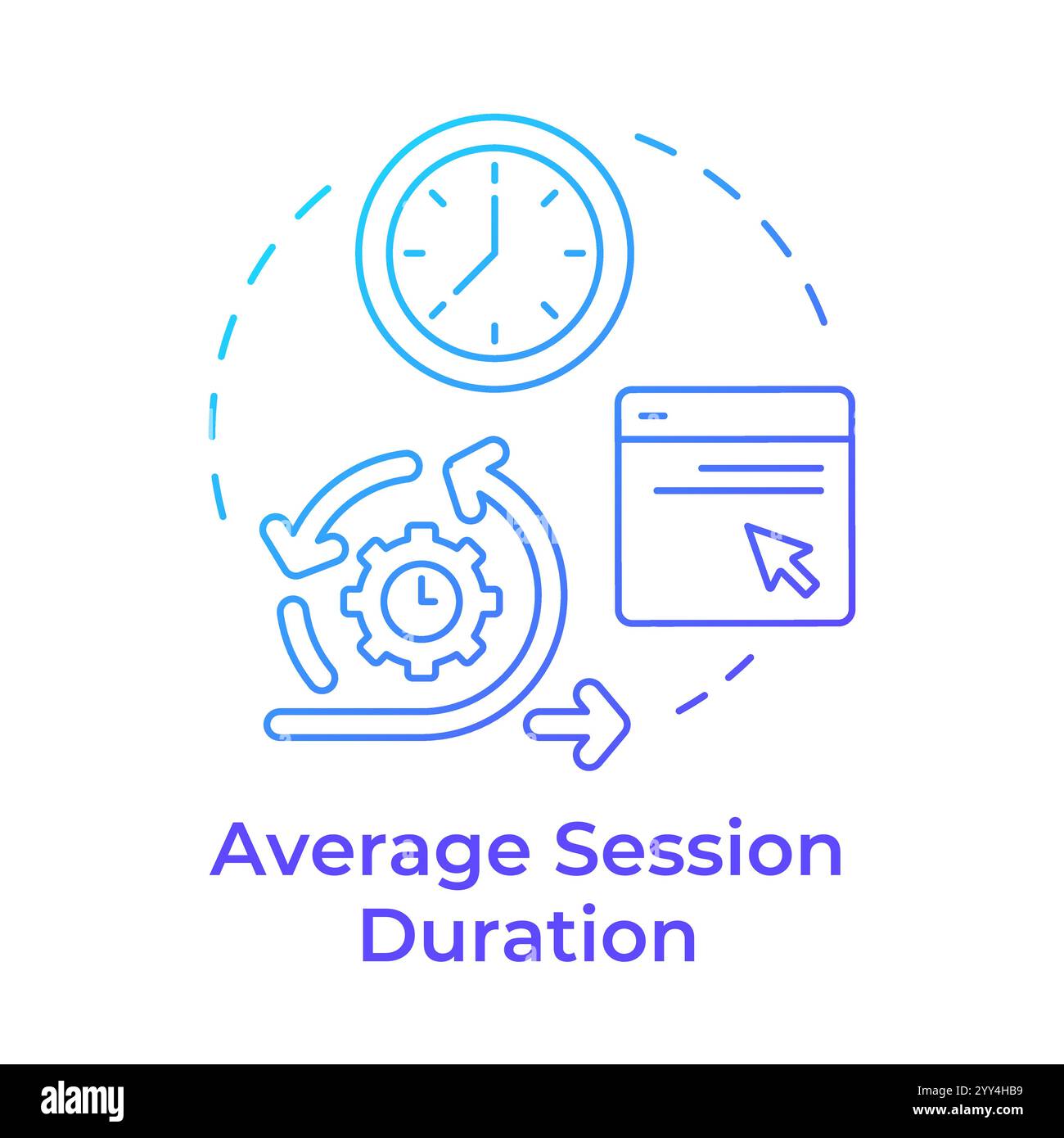 Average session duration blue gradient concept icon Stock Vector Image ...