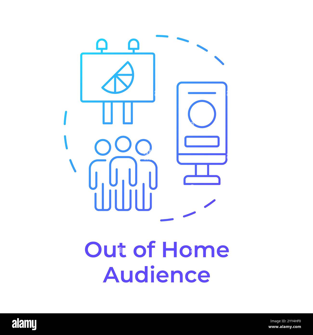 Out of home audience blue gradient concept icon Stock Vector Image & Art - Alamy