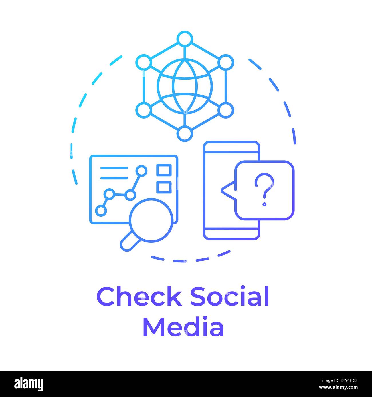 Check social media blue gradient concept icon Stock Vector Image & Art ...