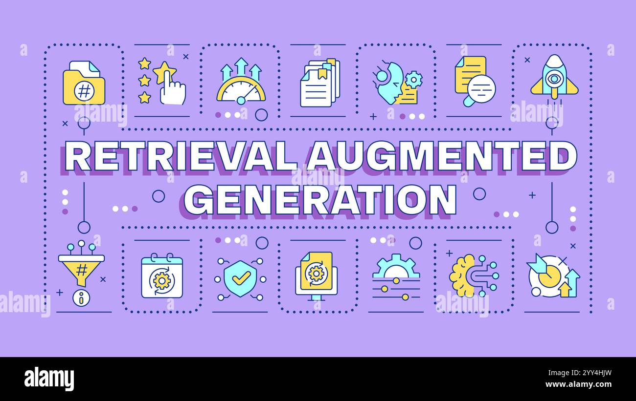 Retrieval augmented generation purple word concept Stock Vector Image & Art - Alamy