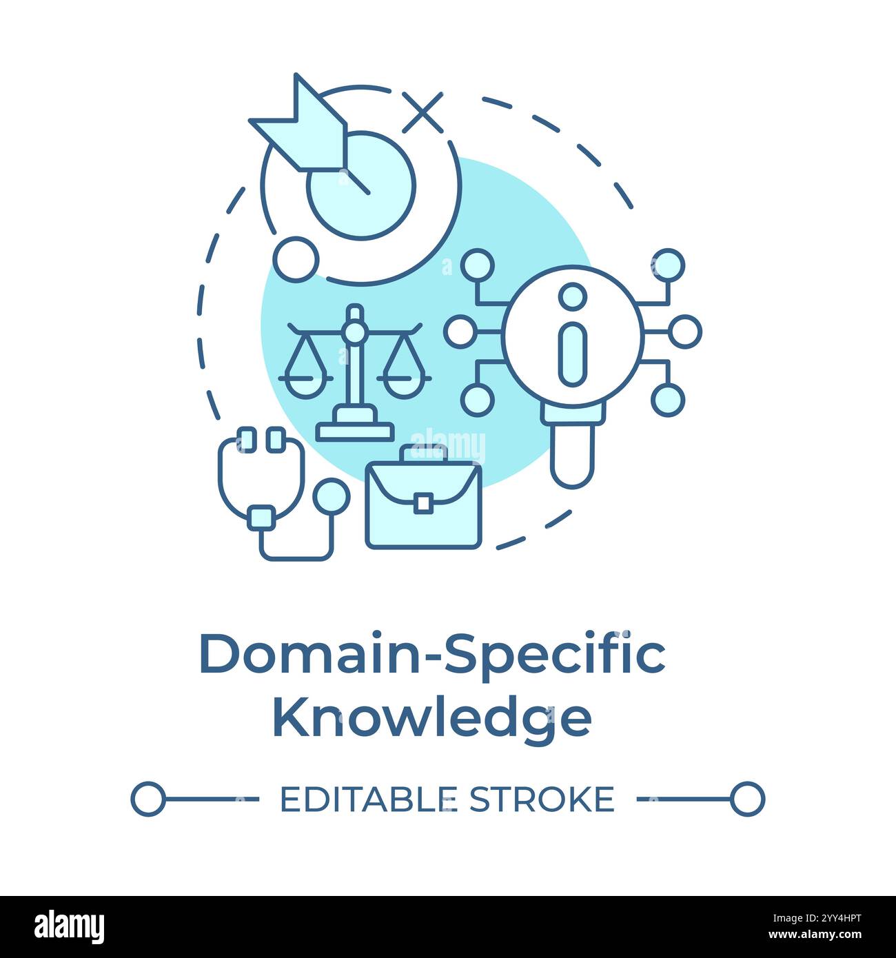 Domain specific knowledge soft blue concept icon Stock Vector Image ...