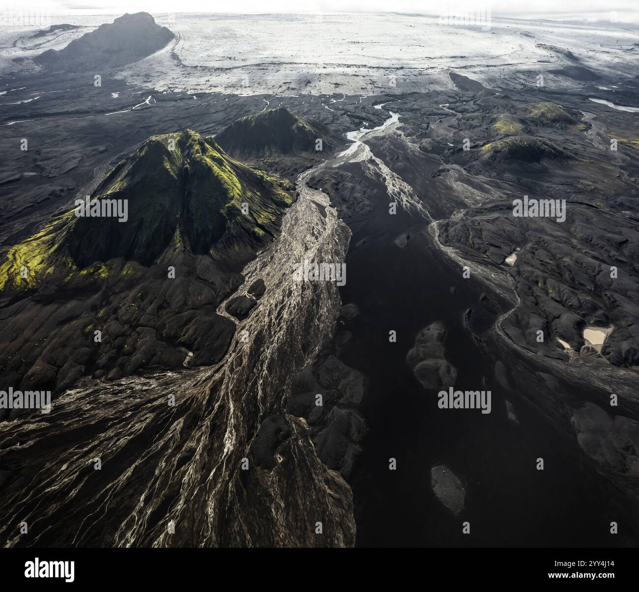 A stunning aerial view of Iceland's dramatic highlands, showcasing ...