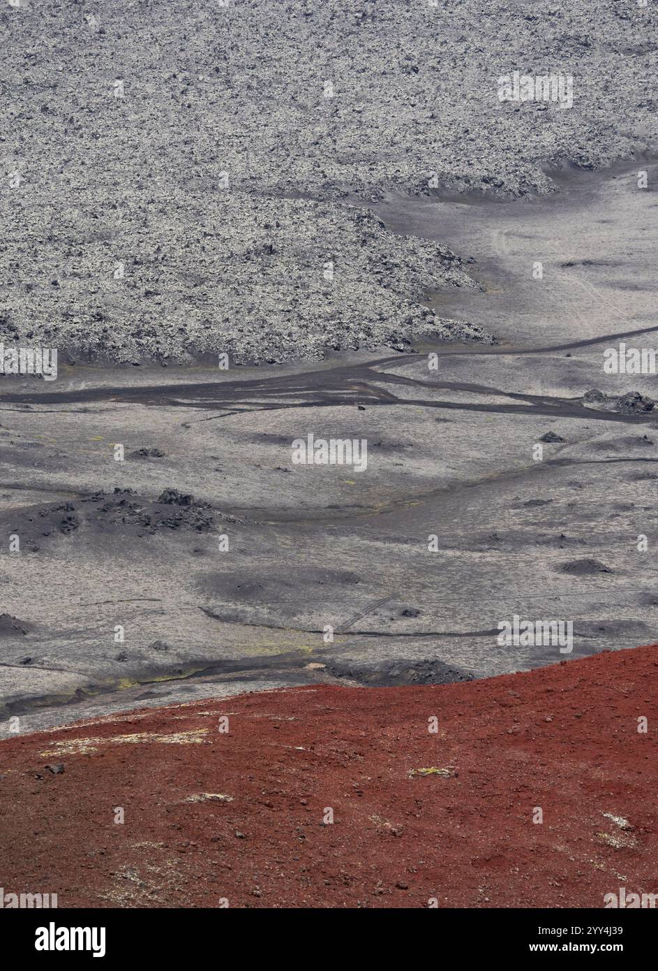 Dramatic Icelandic terrain showcasing a stark contrast between gray ...