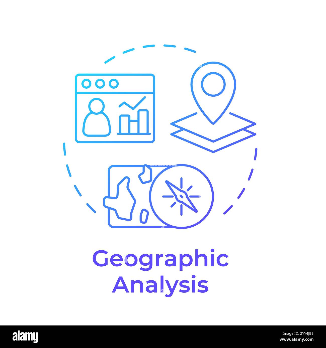 Geographic Analysis Blue Gradient Concept Icon Stock Vector Image And Art