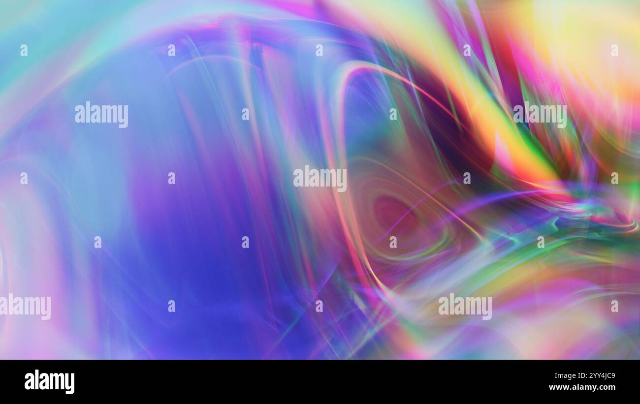 Vivid 3D neon light refractions create an abstract and colorful ...