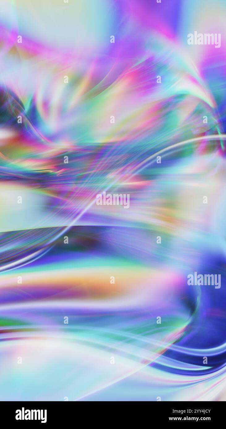 A mesmerizing 3D render of neon light refractions, showcasing a ...