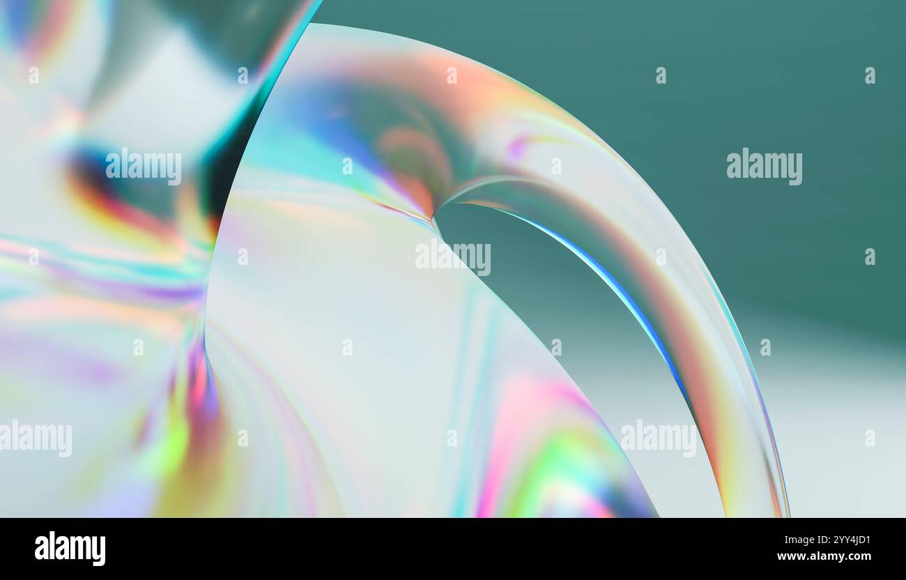 A stunning 3D illustration featuring abstract crystal-themed shapes ...