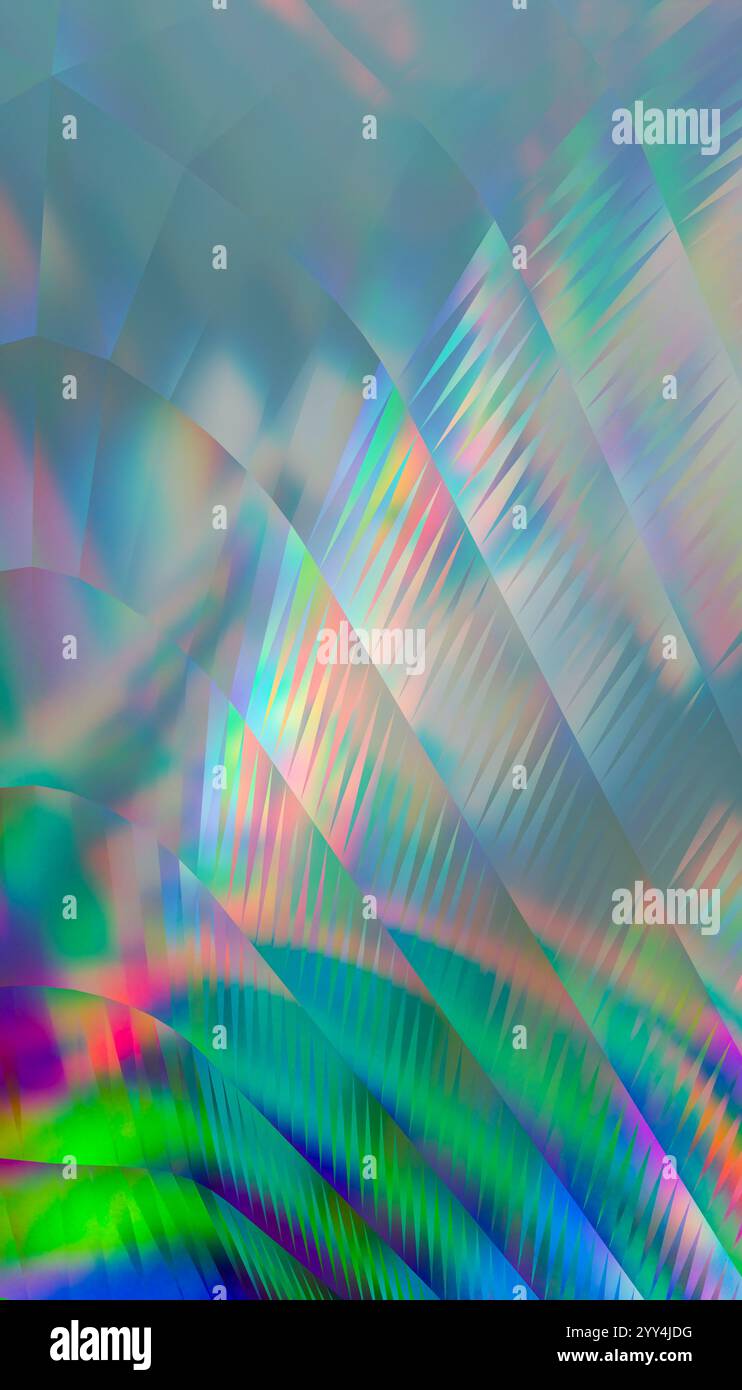 A beautiful 3D illustration featuring a crystal theme with iridescent ...