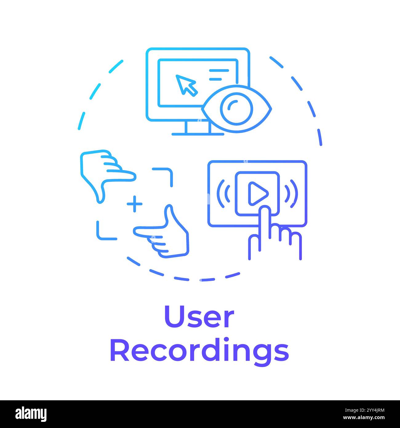 User recordings blue gradient concept icon Stock Vector Image & Art - Alamy