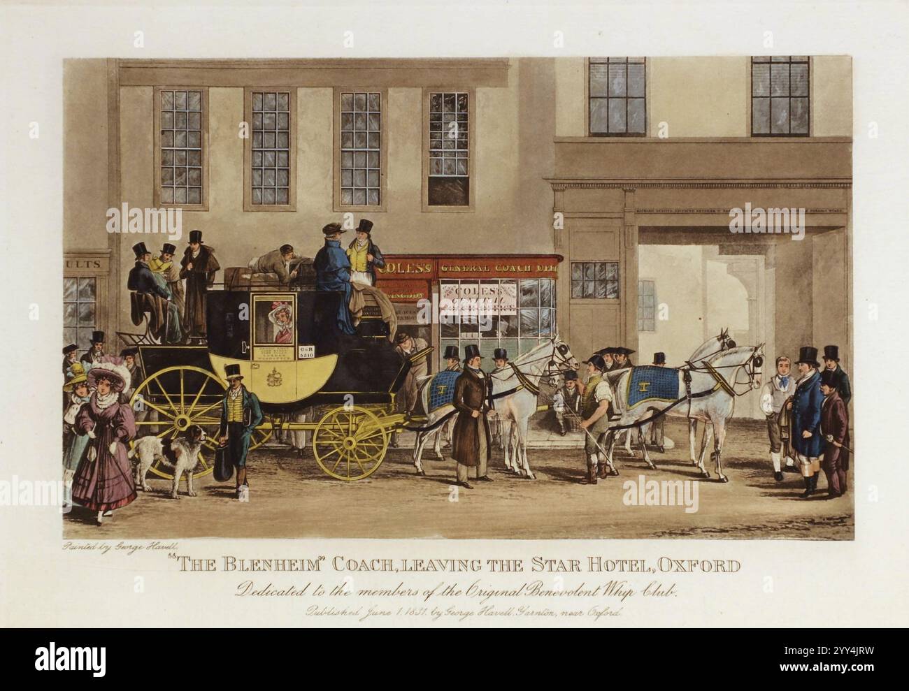 "The Blenheim" Coach, Leaving the Star Hotel, Oxford. Vintage ...