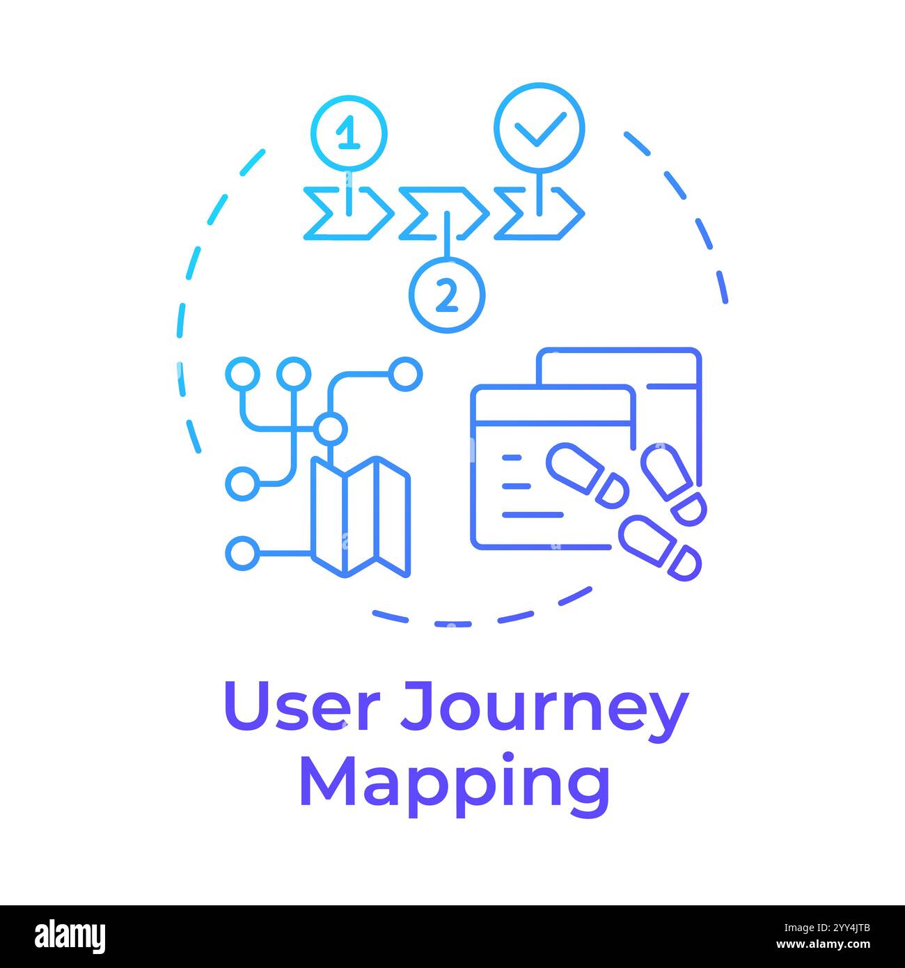 User journey mapping blue gradient concept icon Stock Vector Image & Art - Alamy