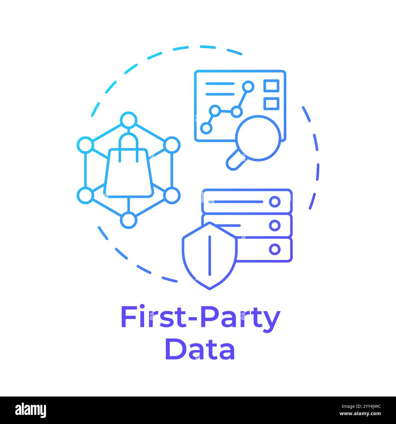 First party data blue gradient concept icon Stock Vector Image & Art - Alamy