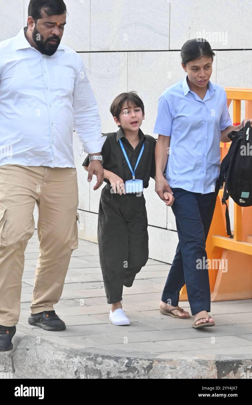 Mumbai, India, 19, DECEMBER, 2024: Taimur Ali Khan and Zain Kapoor were ...