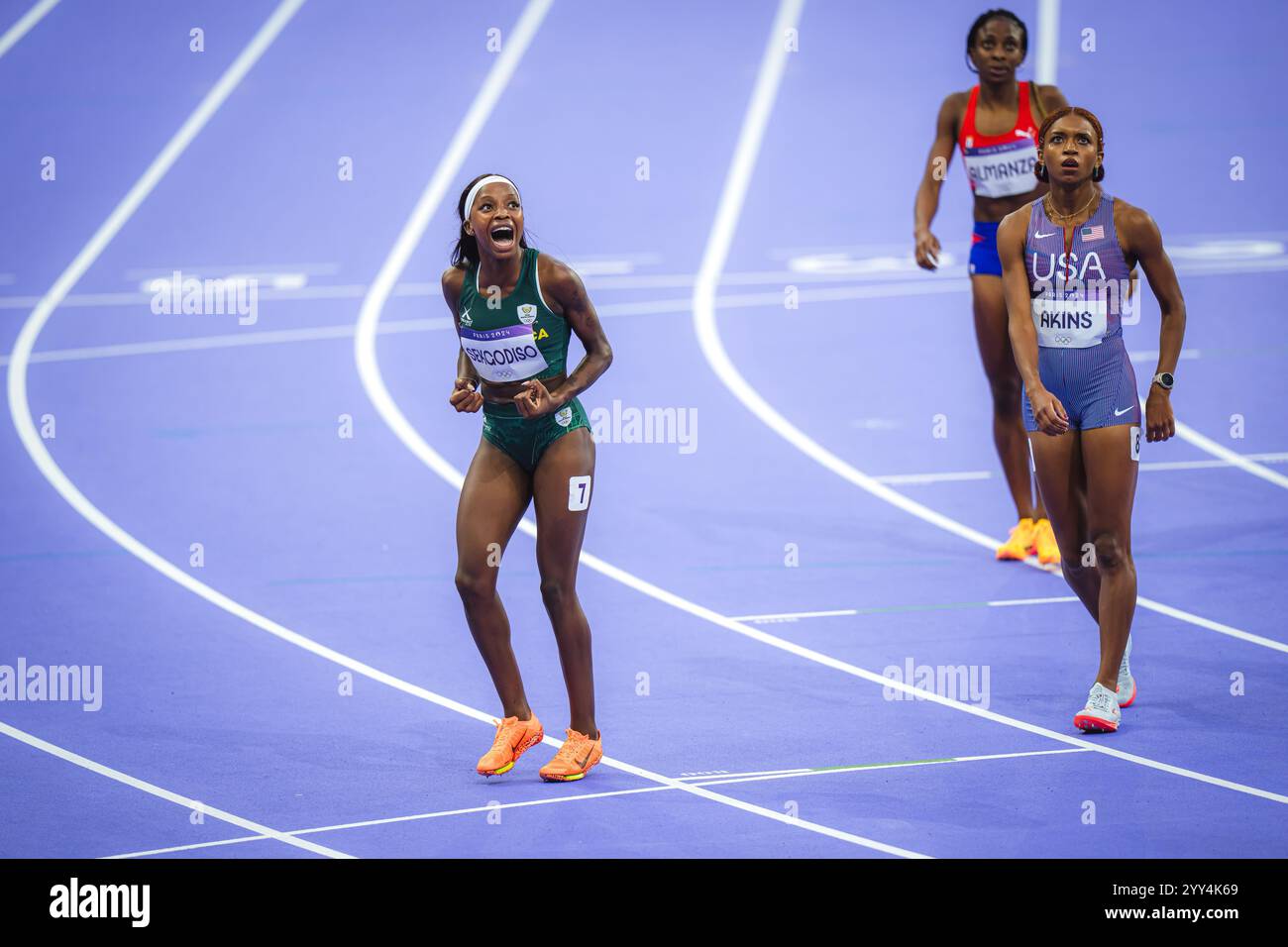 Prudence Sekgodiso participating in the 800 meters at the Paris 2024 ...