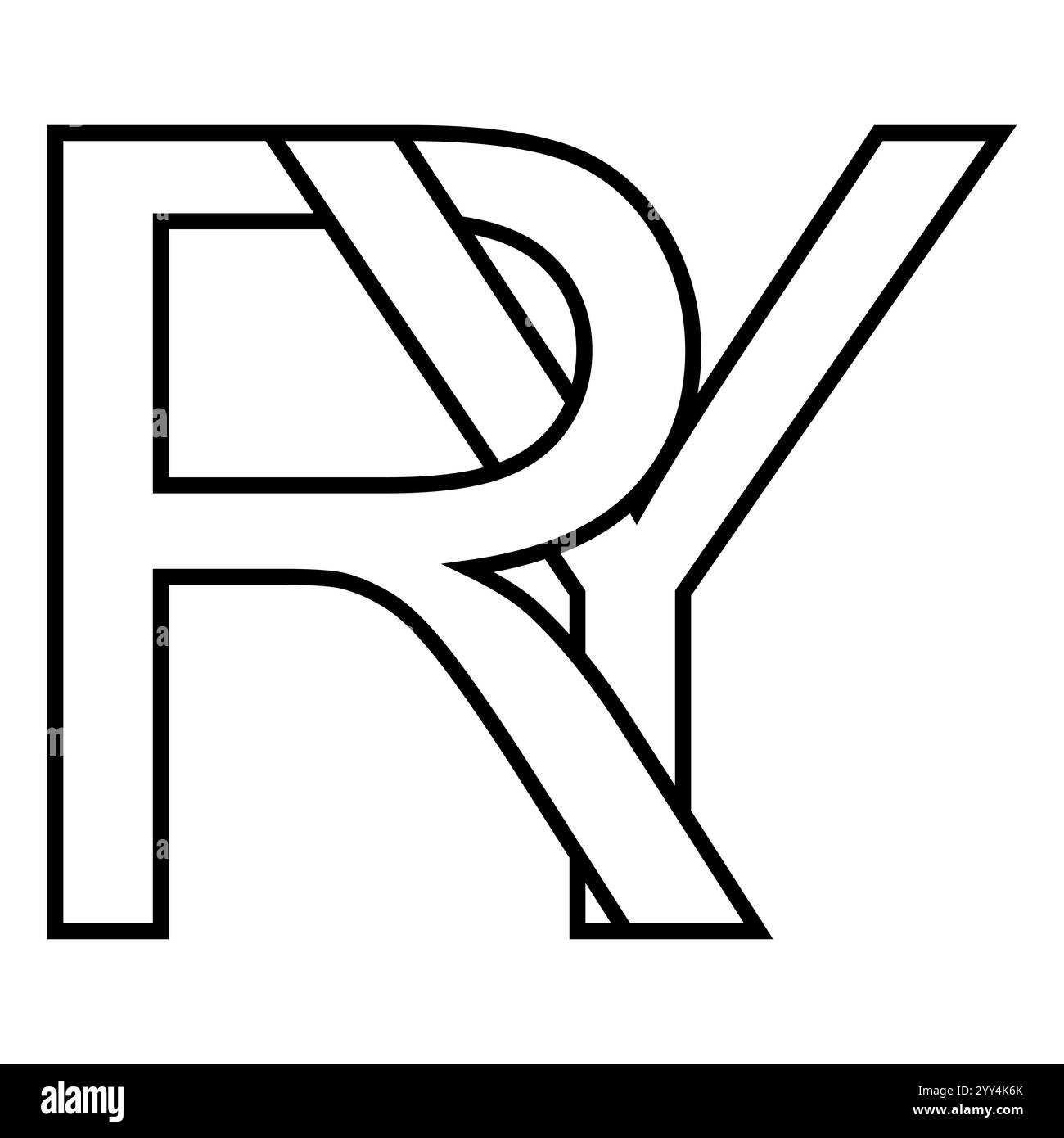 Logo sign ry yr icon double letters logotype r y Stock Vector Image ...