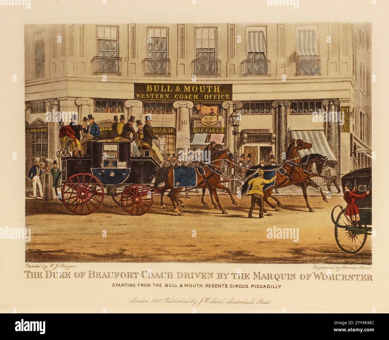 The Duke of Beaufort Coach driven by the Marquis of Worcester. Vintage ...