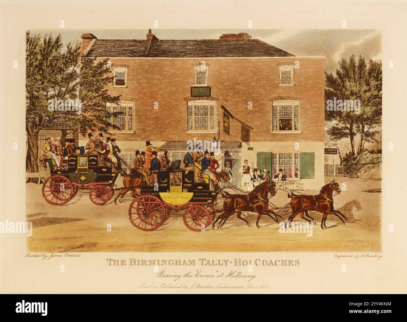 The Birmingham Tally-Ho! Coaches. Vintage Lithograph by James Pollard ...