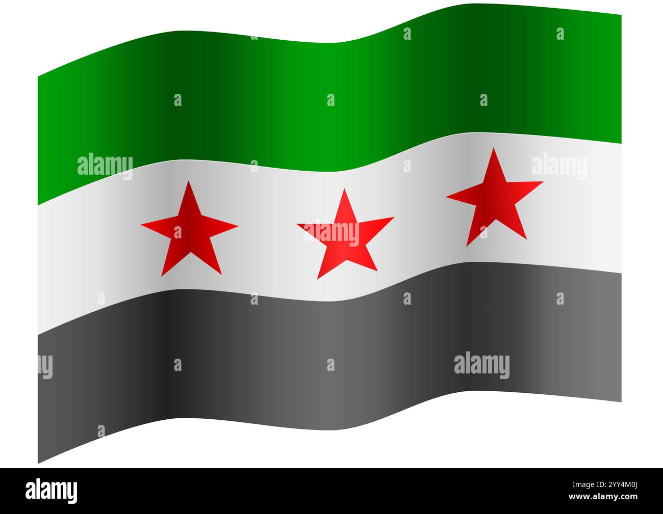 Syrian rebels flag on the white background Stock Photo - Alamy