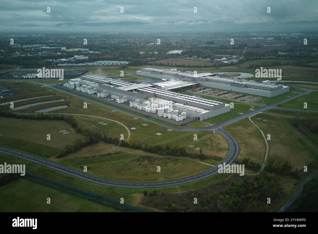 An aerial view of the Meta data center, in Dublin, Ireland, Wednesday ...
