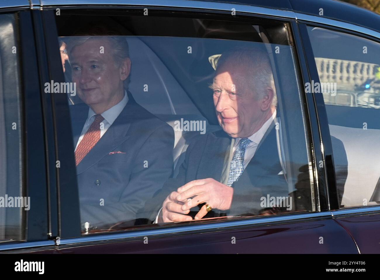 King Charles III and his private secretary Sir Clive Alderton arriving ...