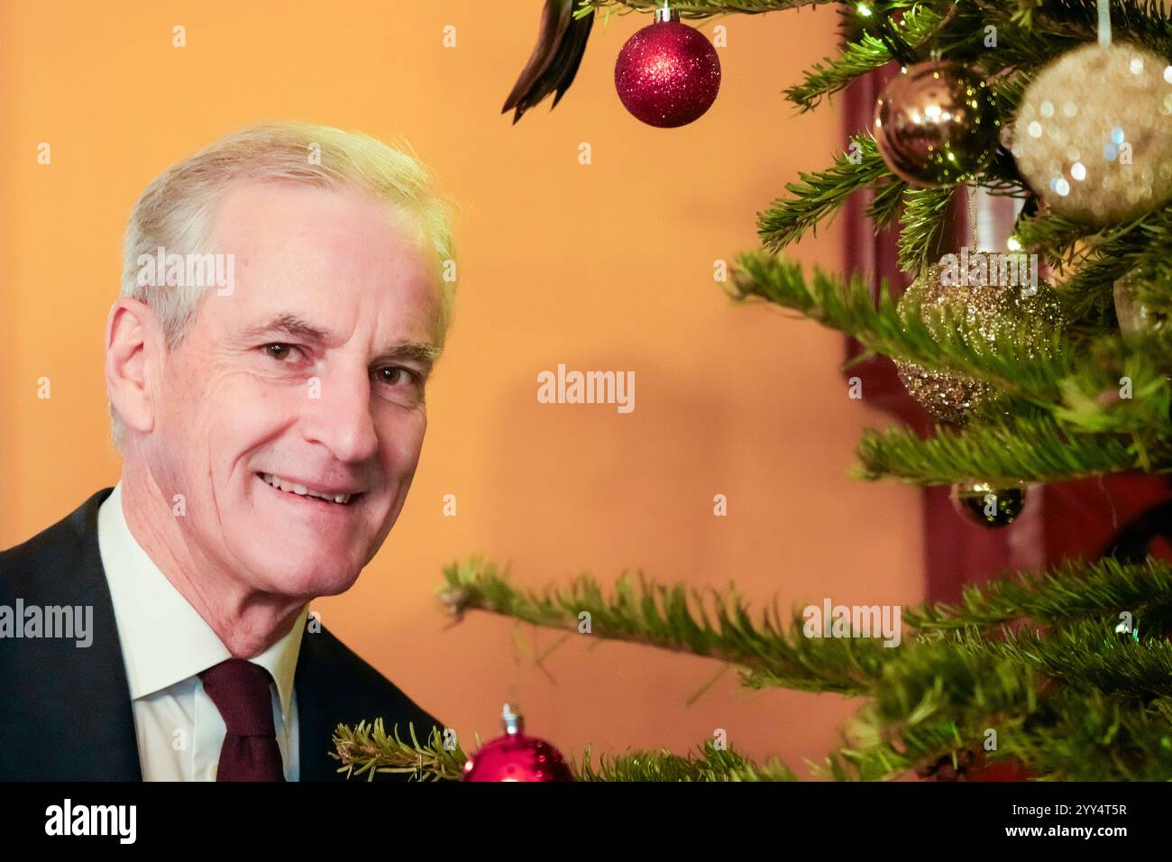 Oslo 20241219. Norwegian Prime Minister Jonas Gahr Store (Ap) holds a ...