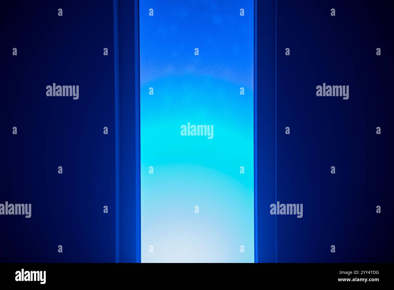 Neon Background. Window with blue backlight at the night club, bar, or ...