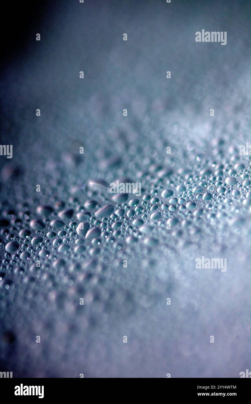 Close Up of Condensation Floating Liquid Water Bubbles and Drips on ...