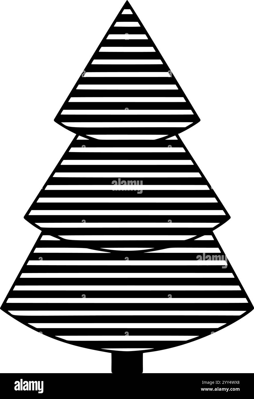 A black silhouette tree with a whimsical swirl design, perfect for ...