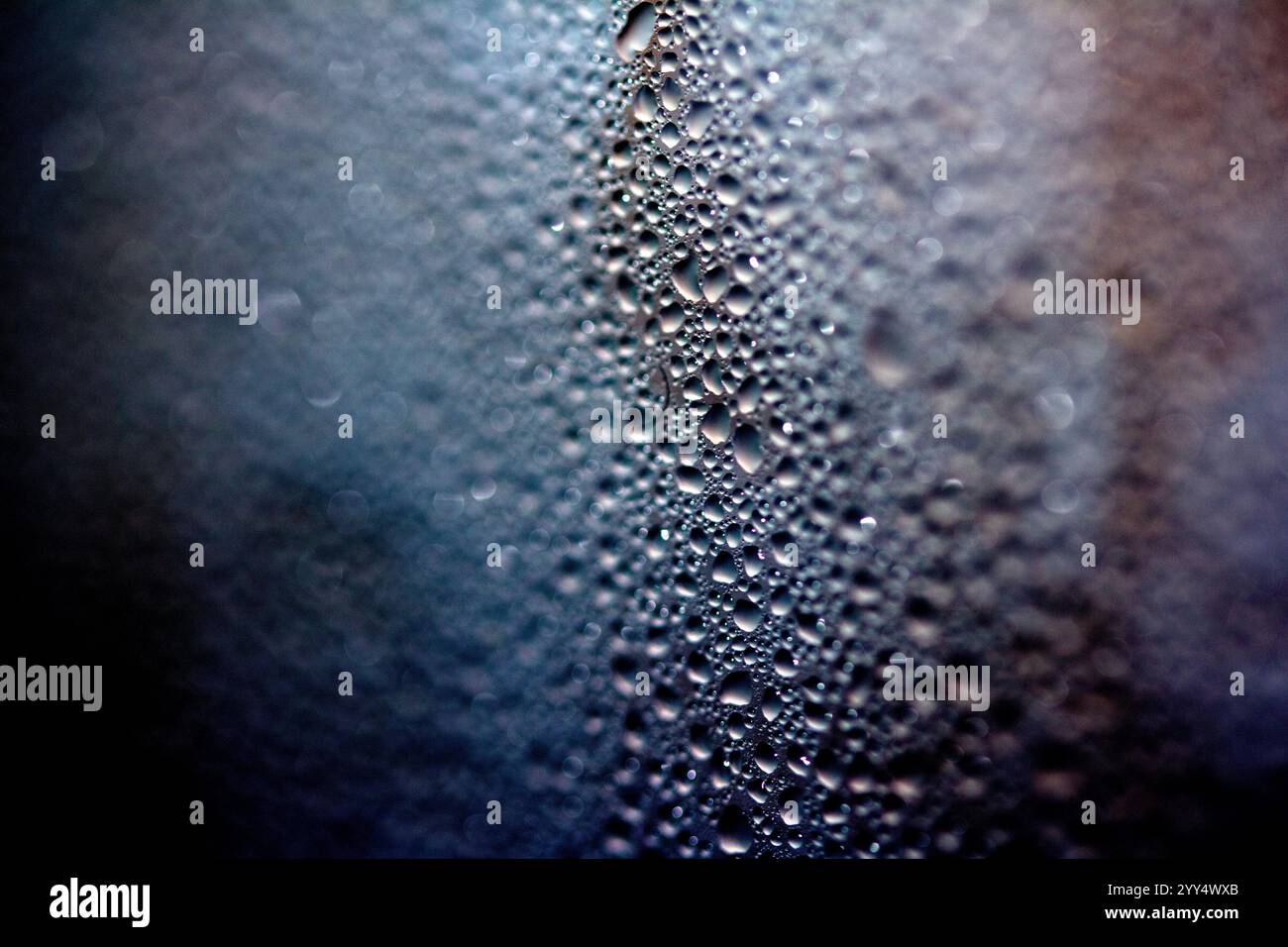 Close Up of Condensation Floating Liquid Water Bubbles and Drips on ...