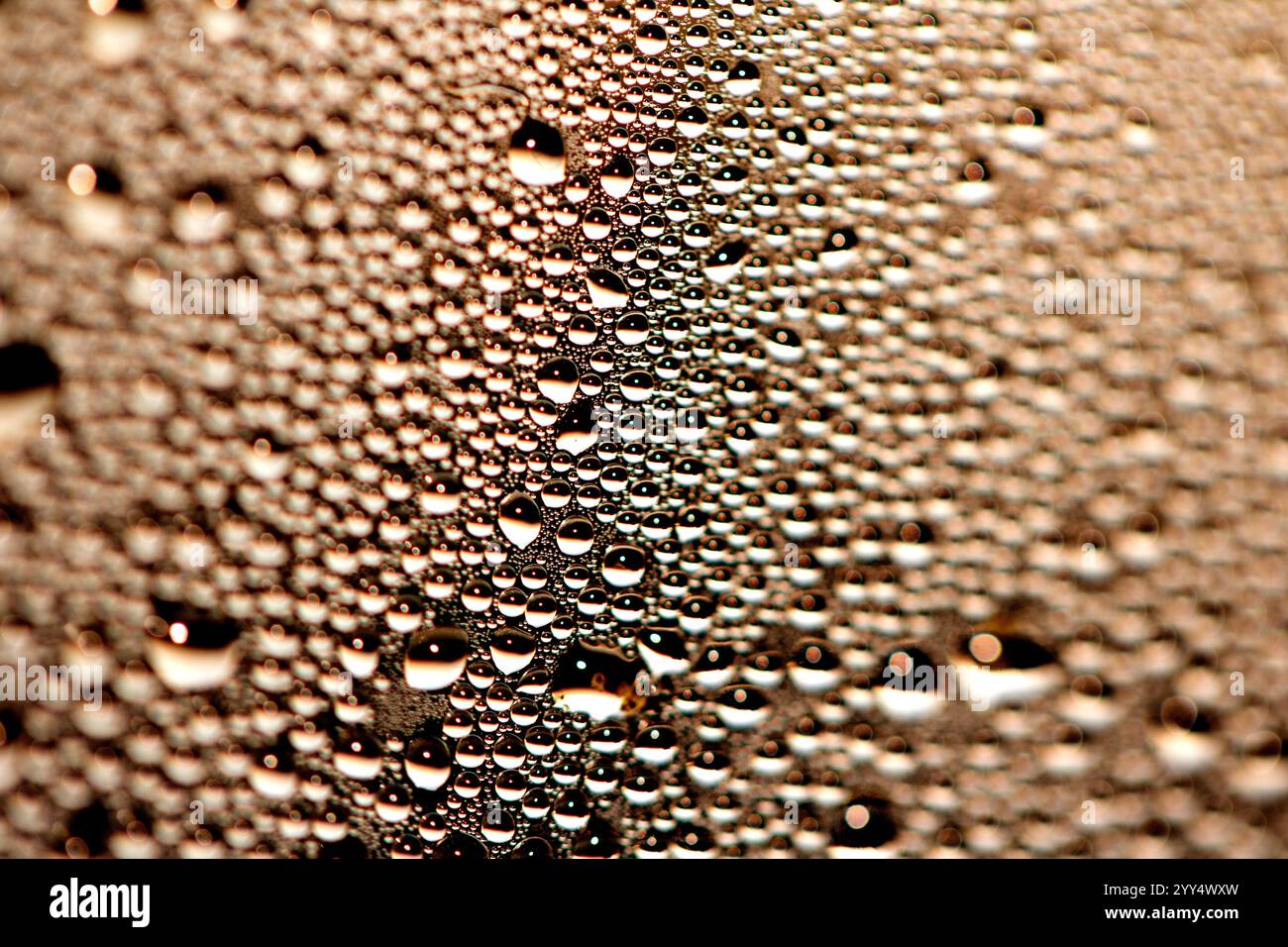 Close Up of Condensation Floating Liquid Water Bubbles and Drips on ...