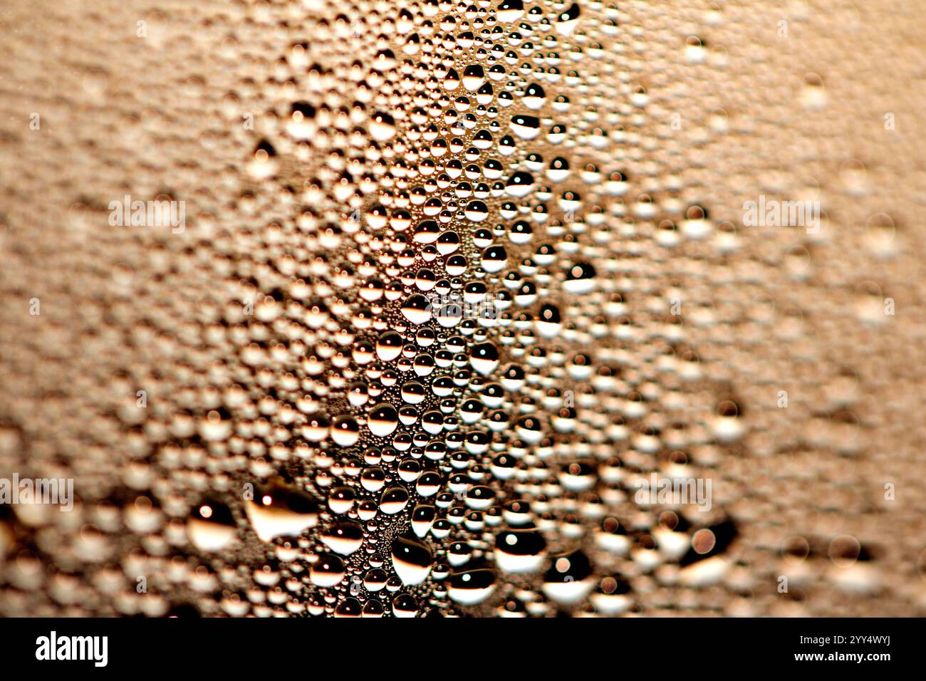 Close Up of Condensation Floating Liquid Water Bubbles and Drips on ...