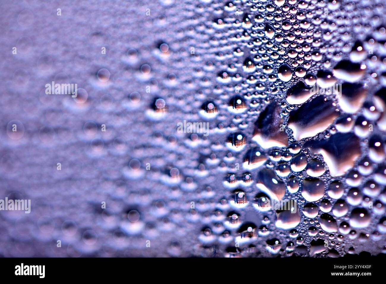 Close Up of Condensation Floating Liquid Water Bubbles and Drips on ...